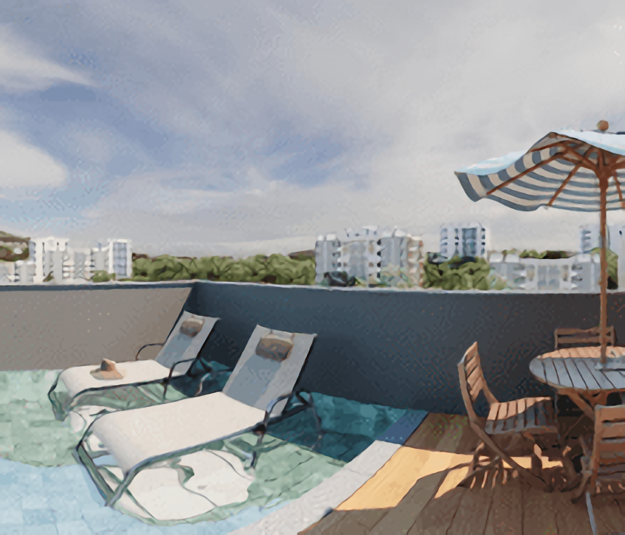 Meta Quest 3 Custom Home: Balcony with Pool | Oculus Quest 2