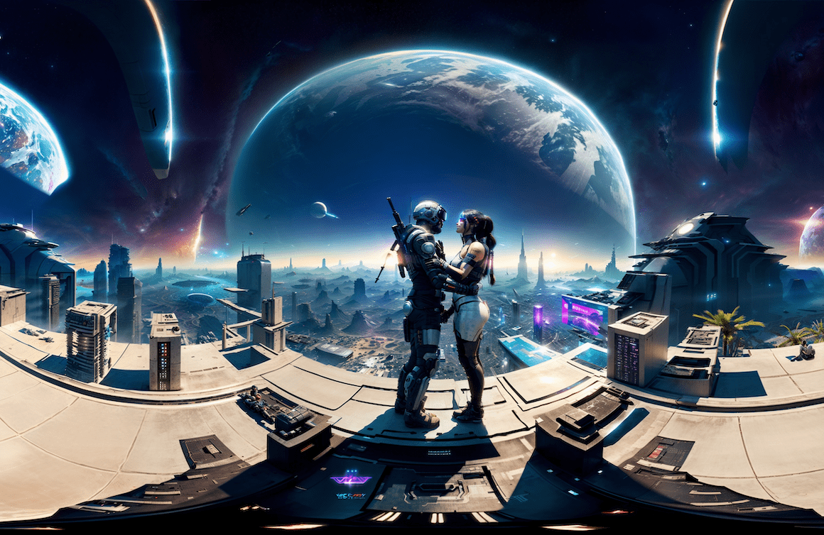 Meta Quest 3 Custom Home: Cyber Space Kiss Skybox | Oculus Q