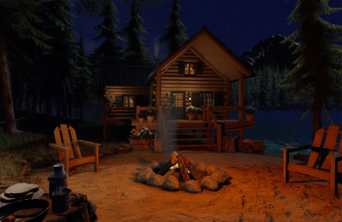 Meta Quest 3 Custom Home: Spring Lake Night | Oculus Quest 2